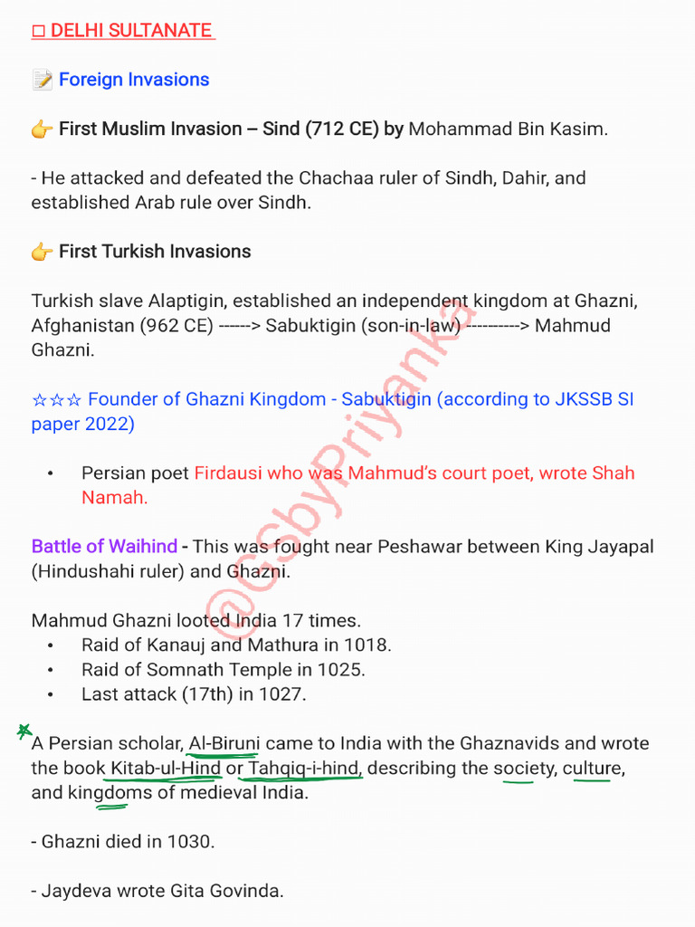 Delhi Sultanate History | PDF