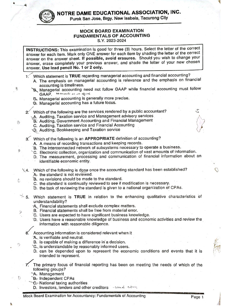 Mock Board A.Y 23 25 | PDF
