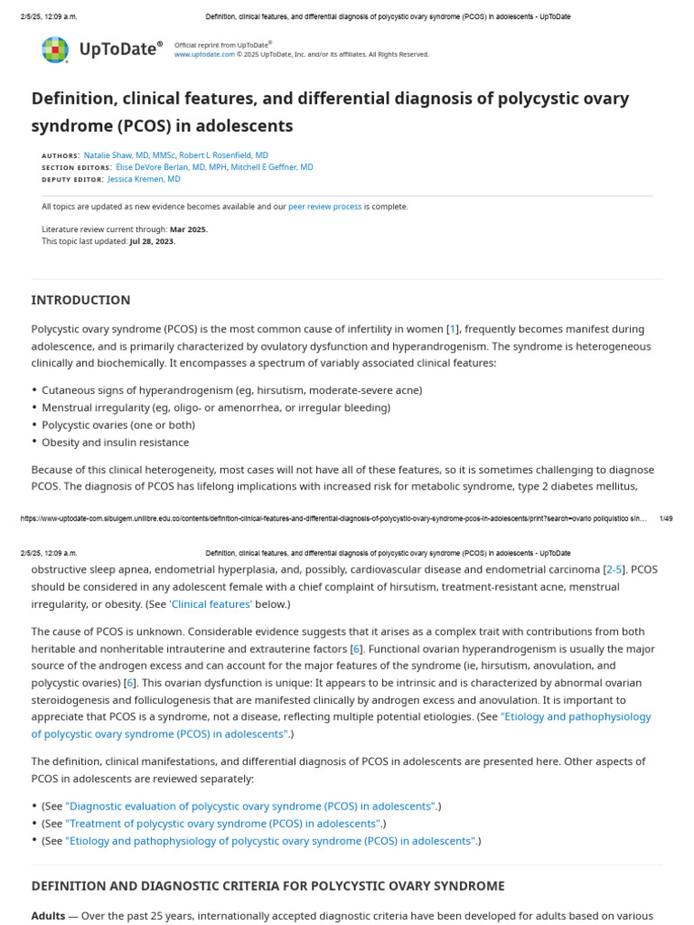 Definition, Clinical Features, and Differential Diagnosis of Polycystic ...