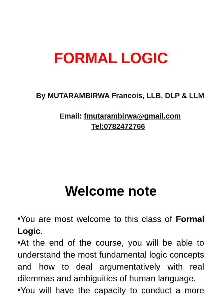 Formal Logic | PDF | Logic | Deductive Reasoning