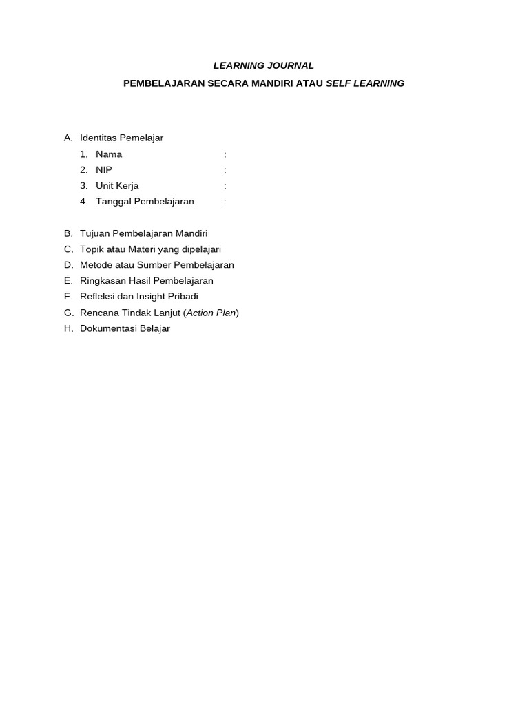 Format Learning Journal | PDF