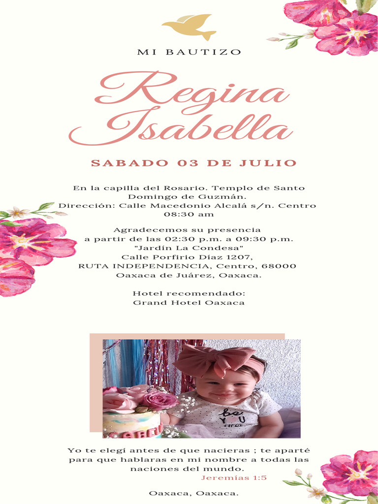Bautizo Regina Isabella2 | PDF