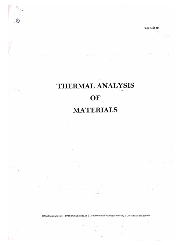 Thermal Analysis of Materials | PDF