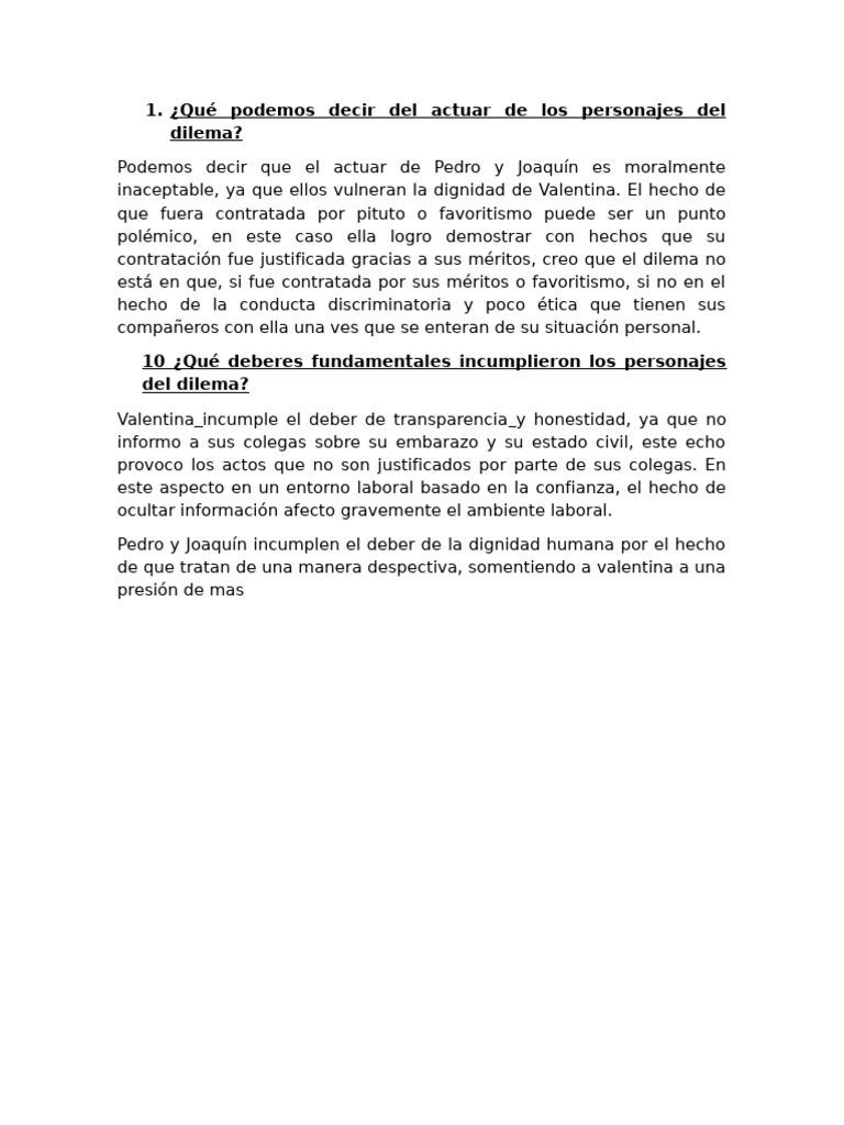 Ética y Dignidad en el Dilema Laboral | PDF