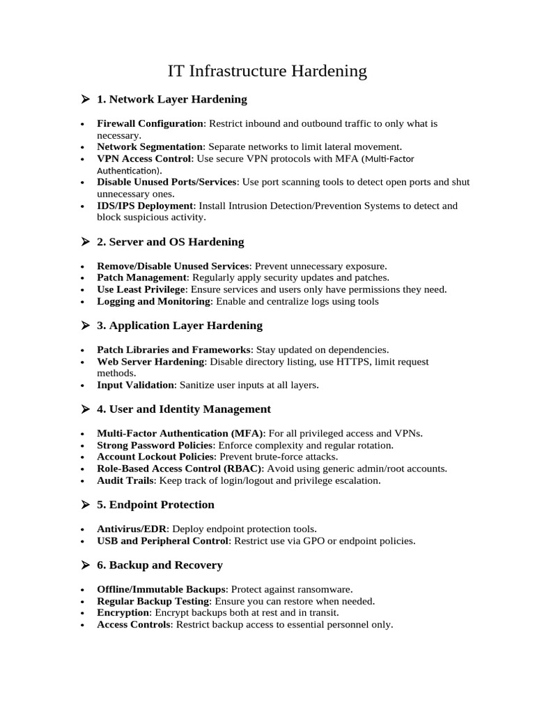 IT Infrastructure Hardening | PDF