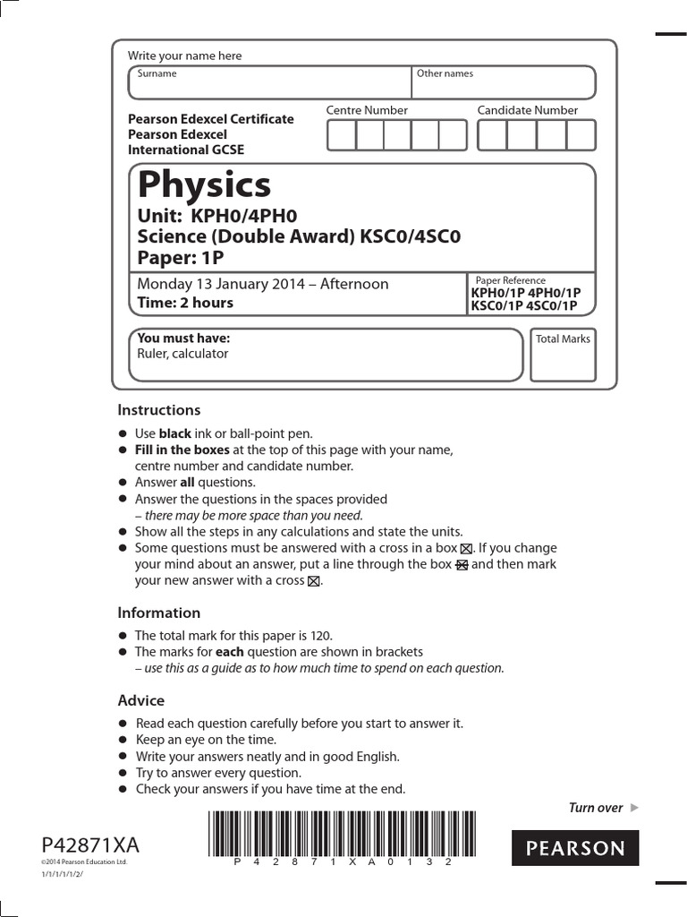 January 2014 QP - Paper 1P Edexcel Physics IGCSE | PDF | Building Insulation | Physics