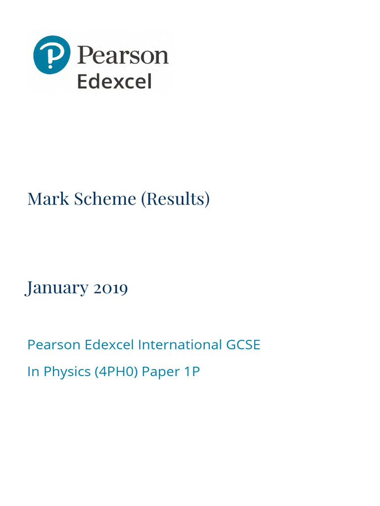 January 2019 MS - Paper 1P Edexcel Physics IGCSE | PDF | Neutron | Force