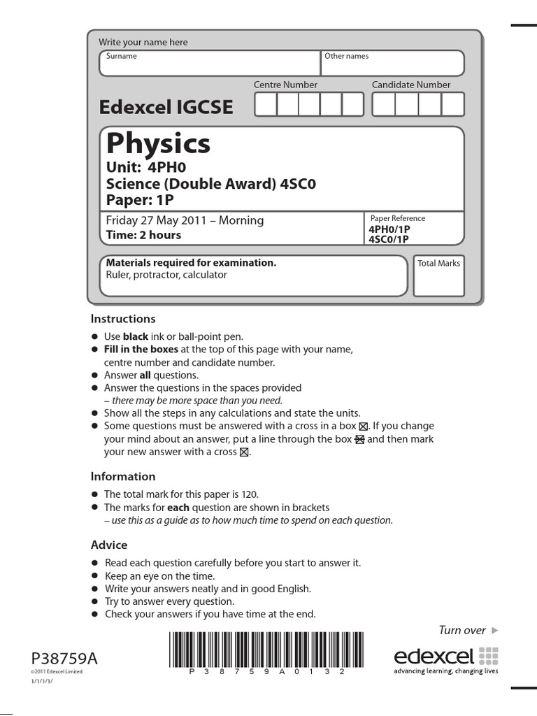 June 2011 QP - Paper 1P Edexcel Physics IGCSE | PDF | Electromagnetic Radiation ...