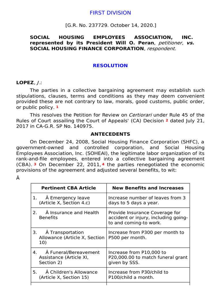Social Housing Employees Association, Inc. v. Social Housing Finance ...