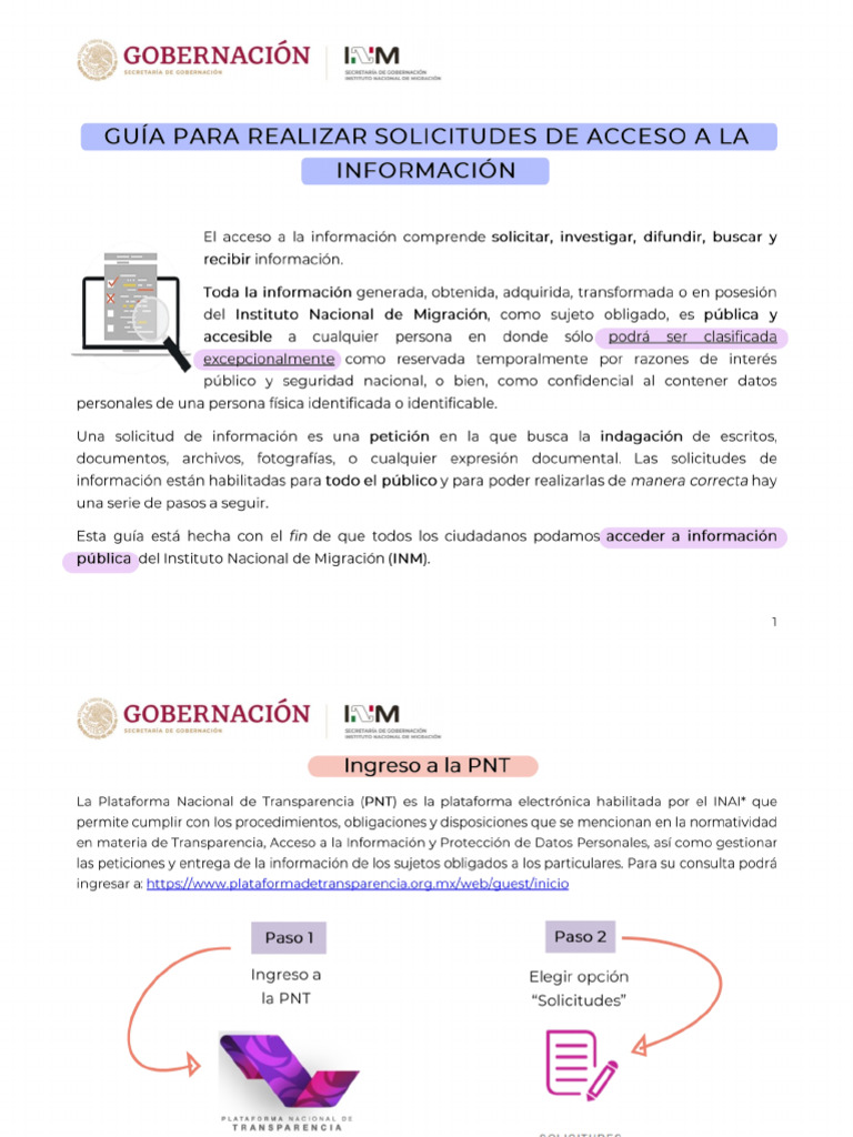 Guia de Solicitud de Informacion | PDF