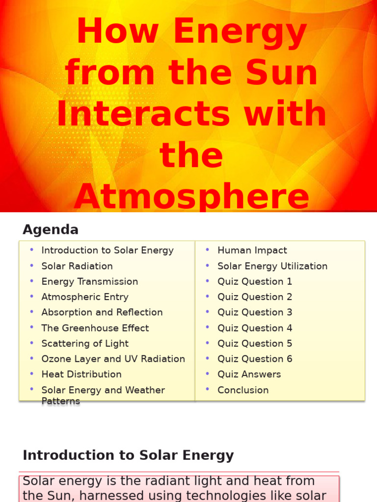 Solar Energy's Atmospheric Interactions | PDF | Atmosphere Of Earth ...