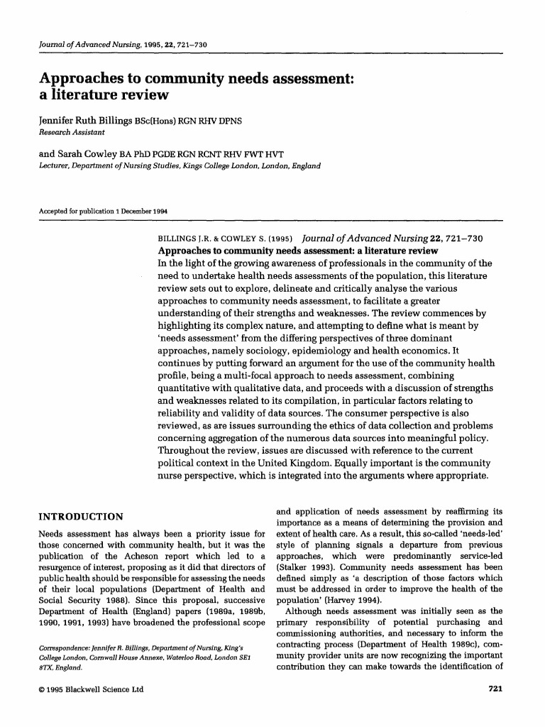 Approaches To Community Needs Assessment | PDF | Census | Epidemiology