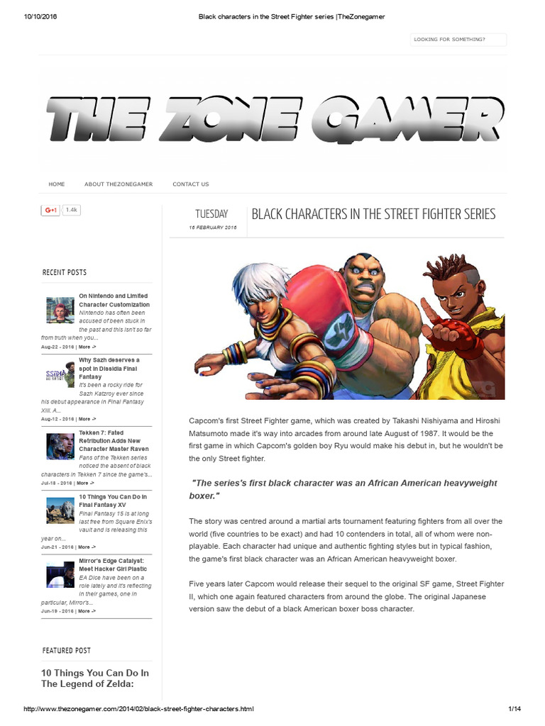 Black Characters in Street Fighter | PDF | Capcom | Video Game Franchises