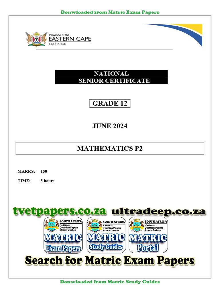 MATHS P2 GR12 QP JUNE 2024 - English - 202506070820 - 09248 | PDF ...