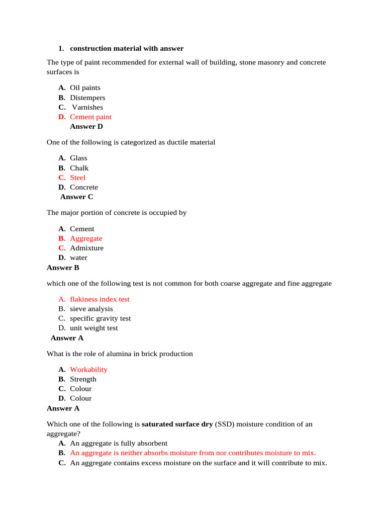 Compiled Exit Model Exam | PDF | Concrete | Strength Of Materials