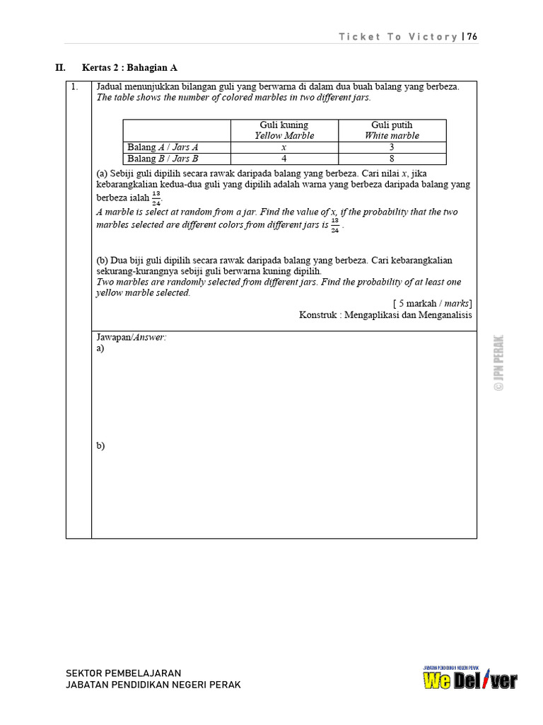 Latihan Kebarangkalian | PDF