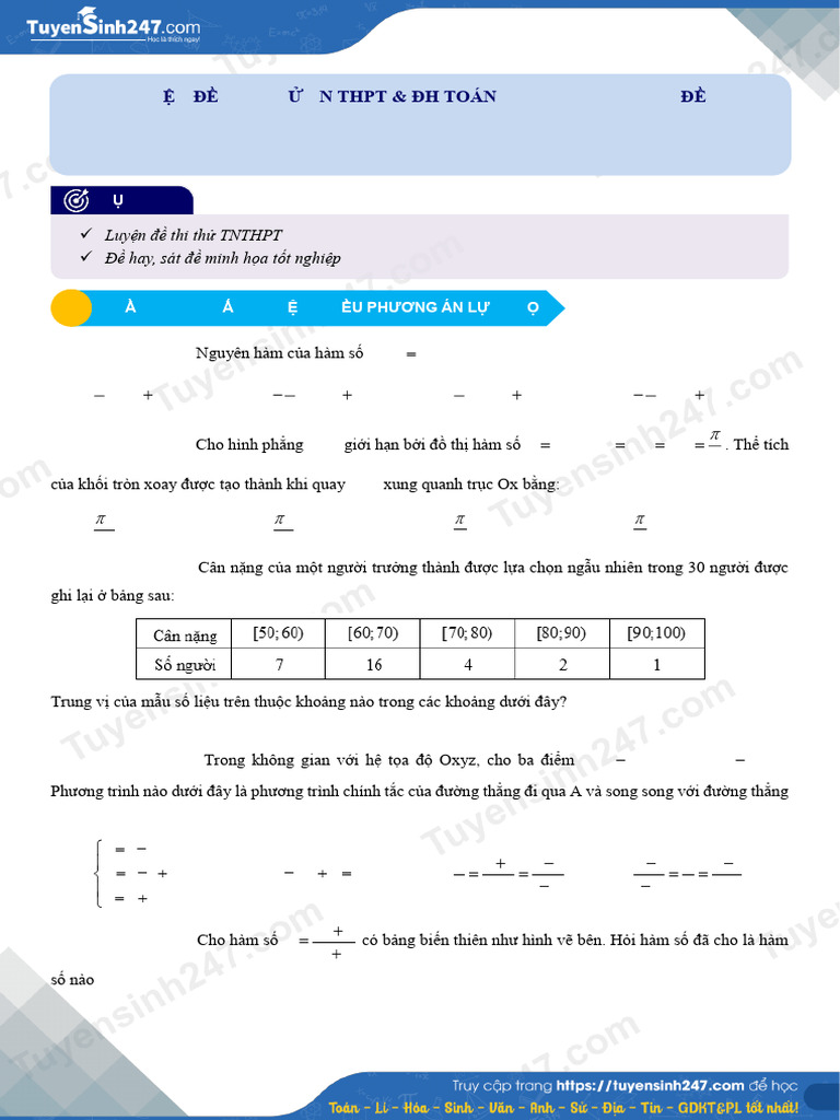 De Thi Luyen de Thi Thu Tn Thpt Dh Toan Đề 3 | PDF