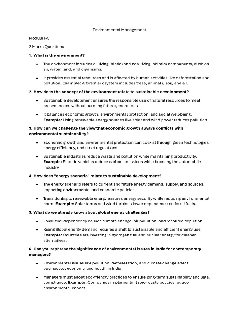 Environmental Management | PDF | Climate Change | Renewable Energy