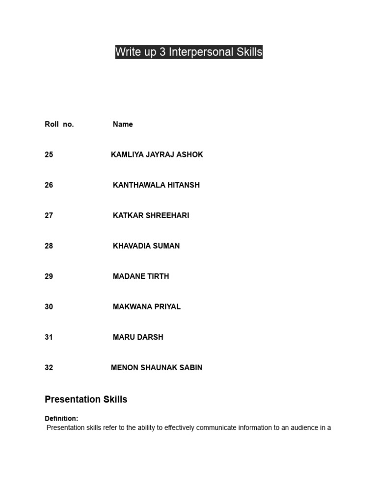 Pce Writeup 3 Inter Personal Skills-1 | PDF | Communication | Human Communication