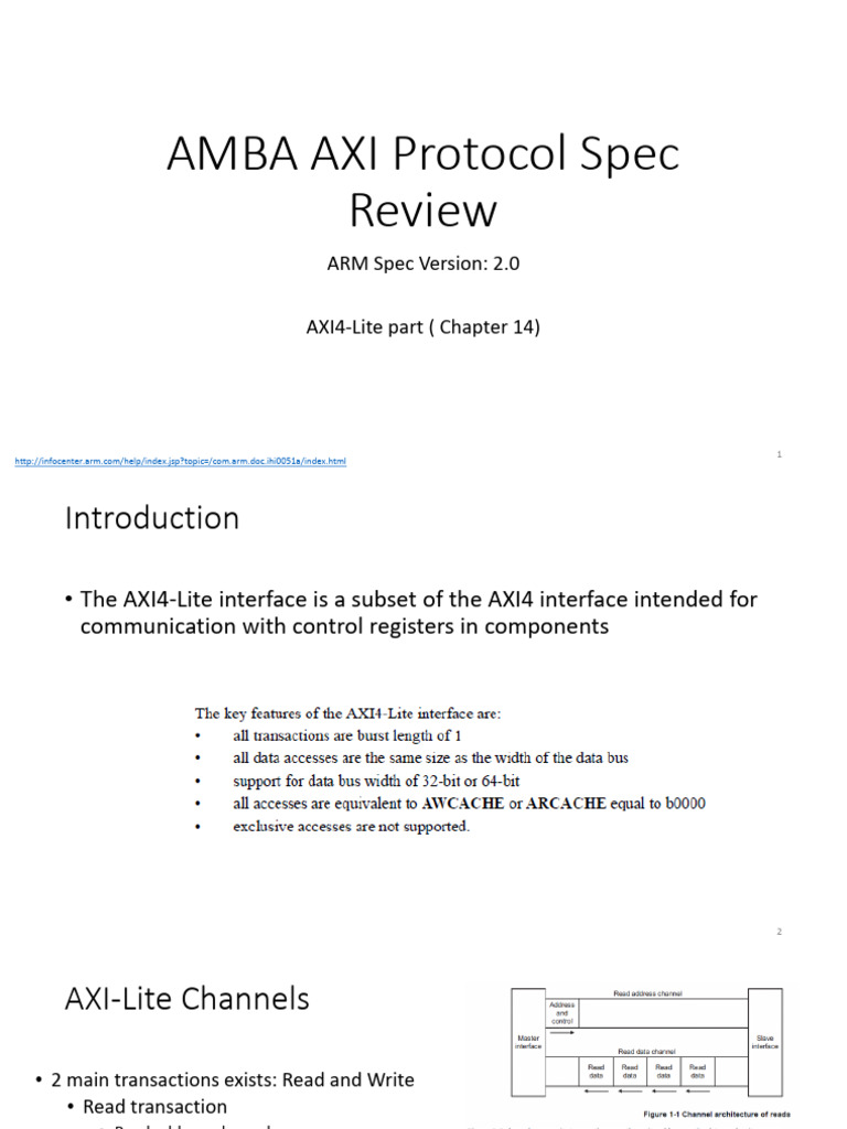 AXI4-Lite Protocol Specification Overview | PDF | Network Protocols ...
