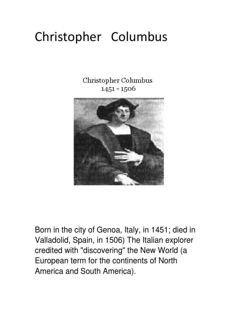 Christopher Columbus | PDF | Christopher Columbus | Exploration