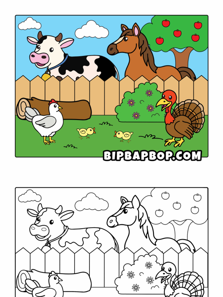 Easy Farm Animals Coloring Pages Letter | PDF