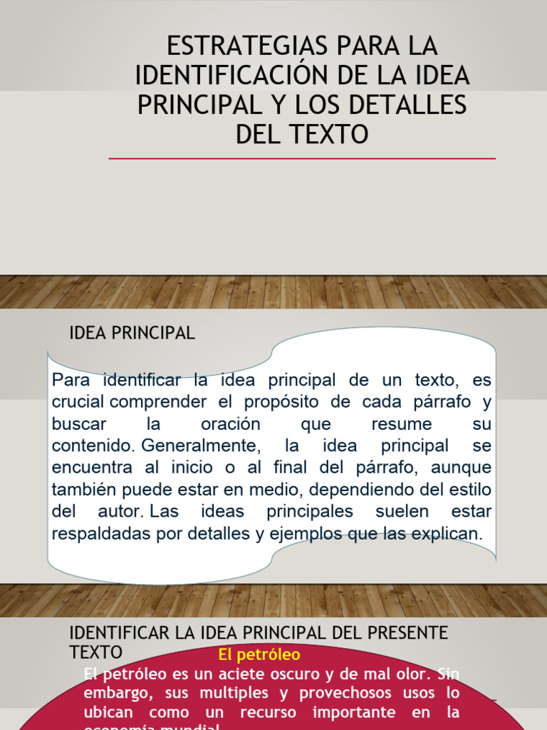 Estrategias para La Identificación de La Idea Principal | PDF ...