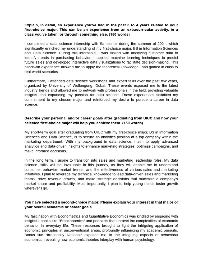 UIUC Sample Supplements 1 | PDF | Data Science | Economics