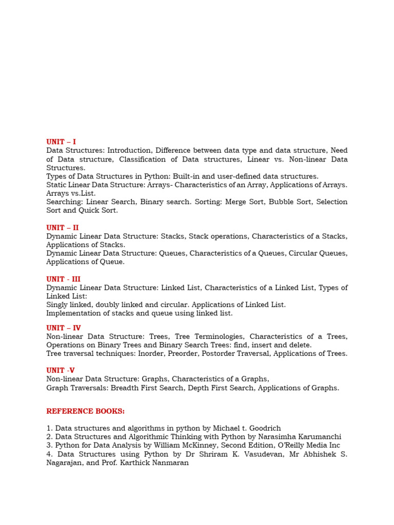 DSA Lecture Notes UNIT I | PDF | Data Type | Algorithms And Data Structures