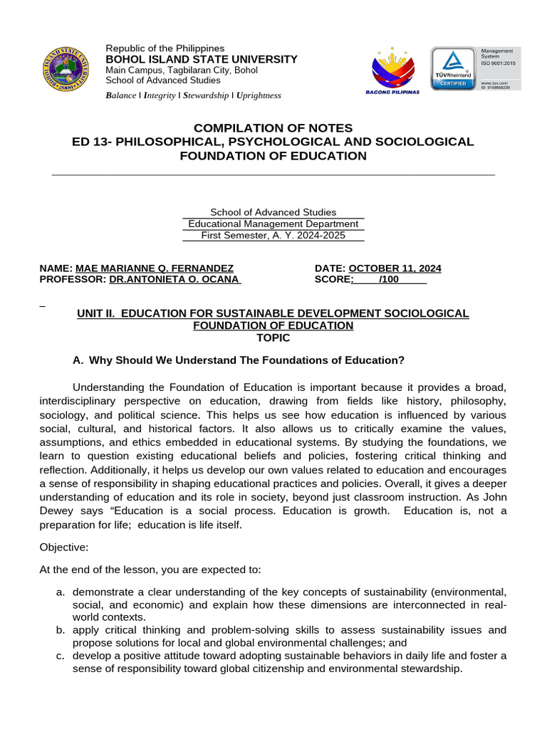 Ed 13 Bisu Iso Compilation Notes DR - Ocana | PDF | Sustainable ...