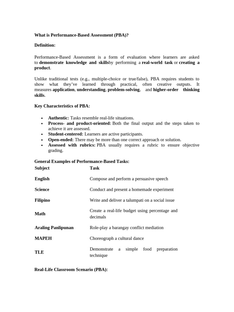 Week 4 Constructing Rubrics Performance Based Assessment | PDF | Educational Assessment | Rubric ...