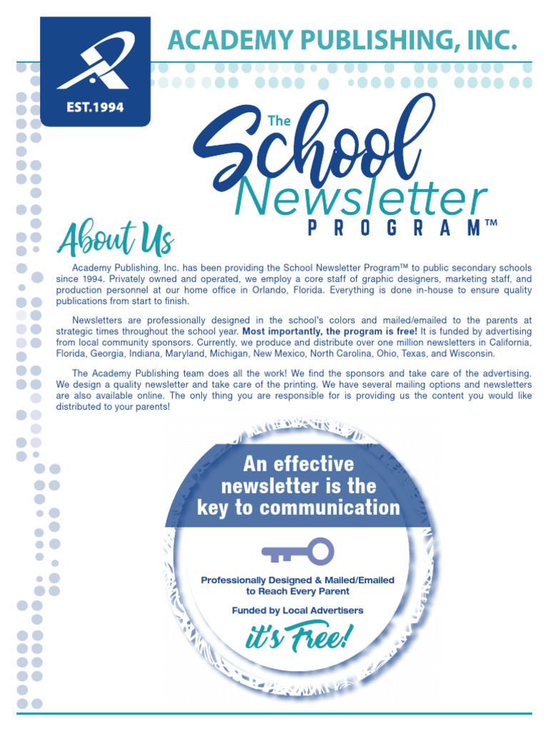 Academy Publishing Newsletter | PDF | Mail