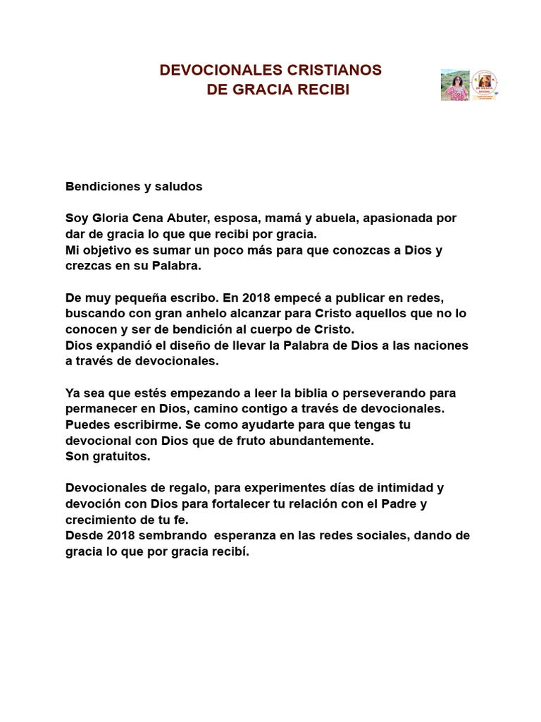 Devocional Semanal 1 | PDF | Oración | Dios