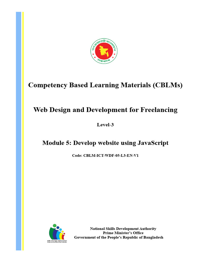 Competency Based Learning Materials (CBLMS) : Module 5: Develop Website Using Javascript | PDF ...