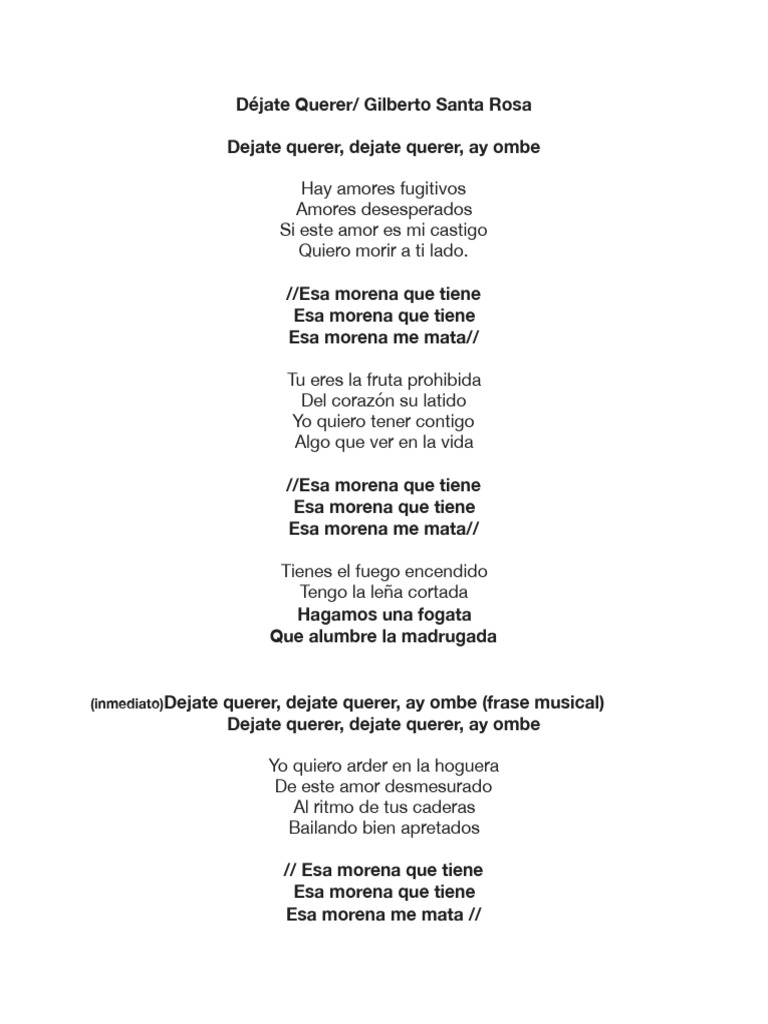 Déjate Querer - Gilberto Santa Rosa | PDF