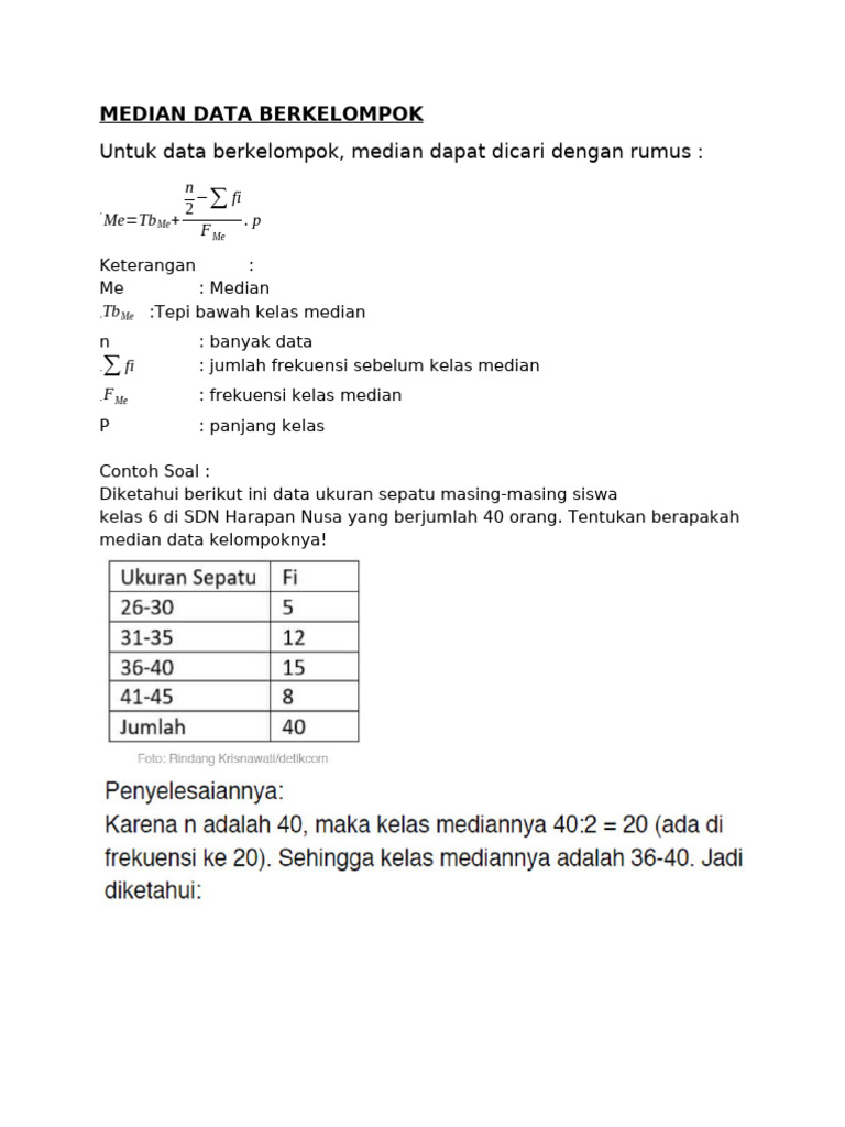 Median Data Berkelompok Kesimpulan | PDF