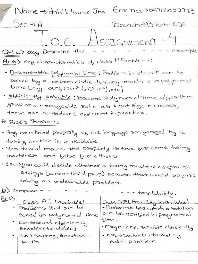 Toc Assignment 4 (047 - Ankit) | PDF