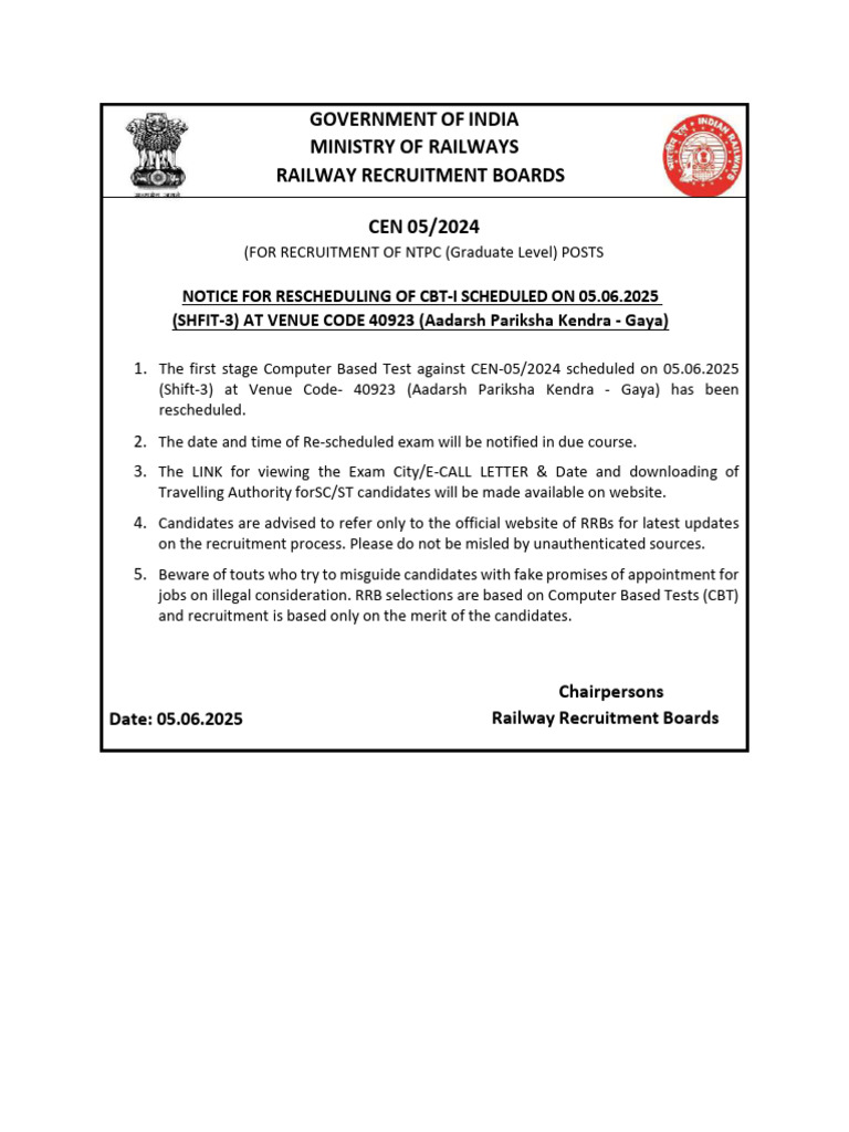 Rescheduled CBT-1 Compressed | PDF | Qualifications | Educational Assessment And Evaluation