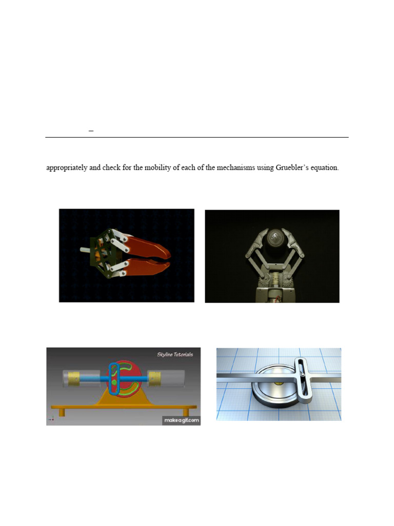 Tutorial 03 - Mobility of Mechanisms, Velocity and Acceleration Diagrams | PDF | Acceleration ...