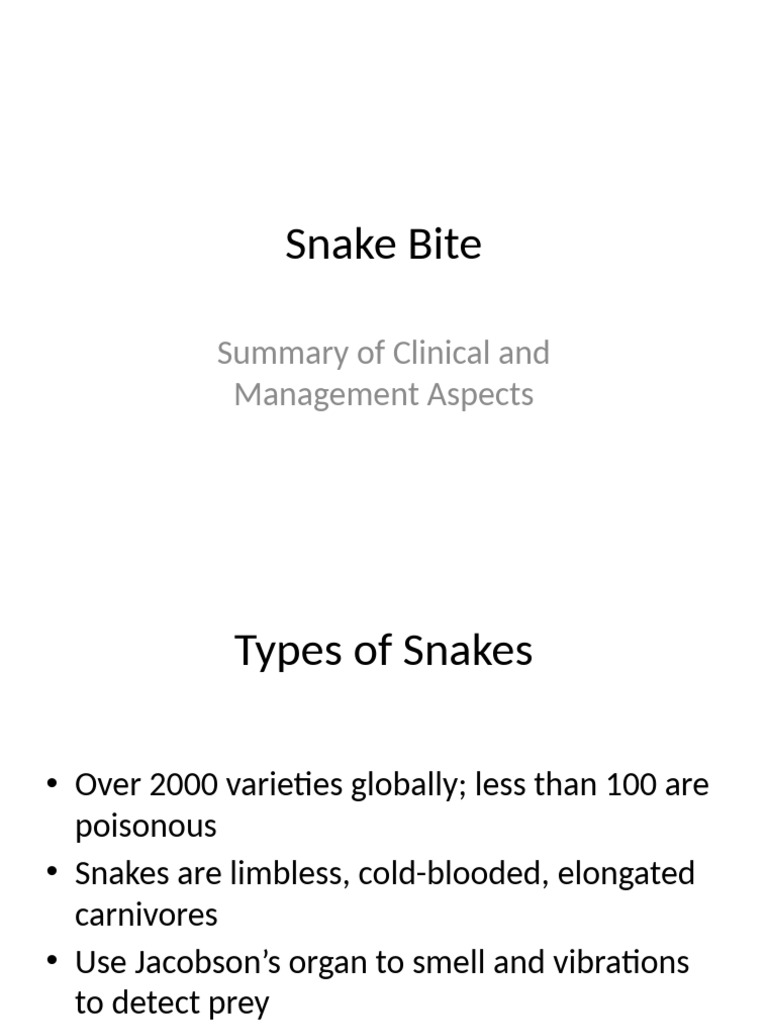 Snake Bite Presentation | PDF