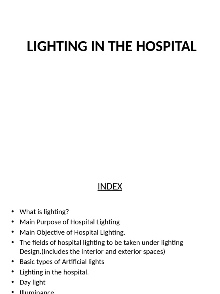 Hospital Lighting Design Essentials | PDF | Lighting | Light Emitting Diode