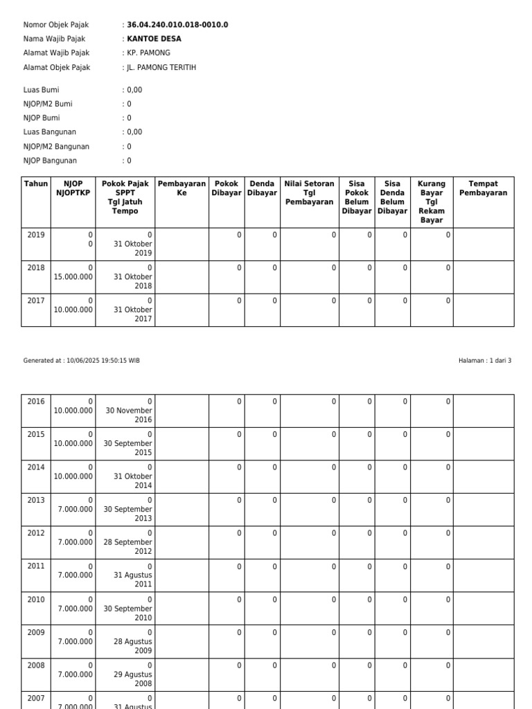 PBB Kantor Desa | PDF
