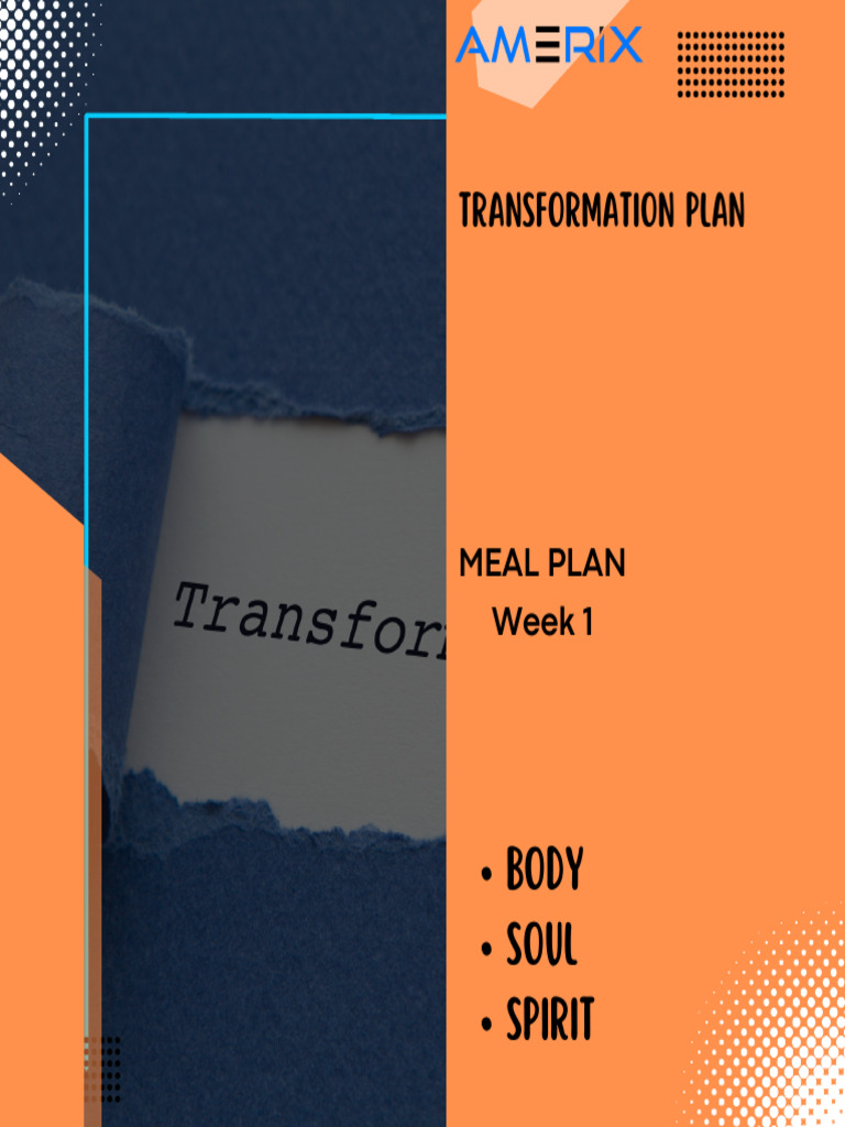 Transformation Meal Plan | PDF | Vinegar | Chicken Soup