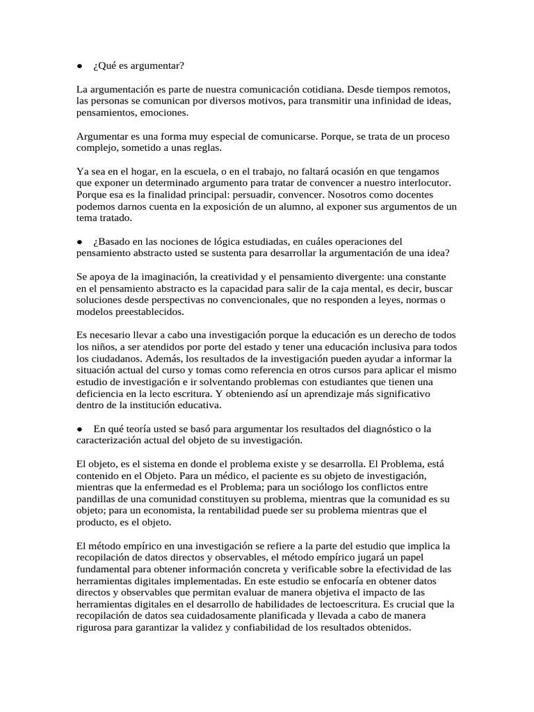 Qué Es Argumentar | PDF | Pensamiento | Enseñando