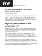 Accenture Supplier Invoicing Guide | PDF | Invoice | Receipt