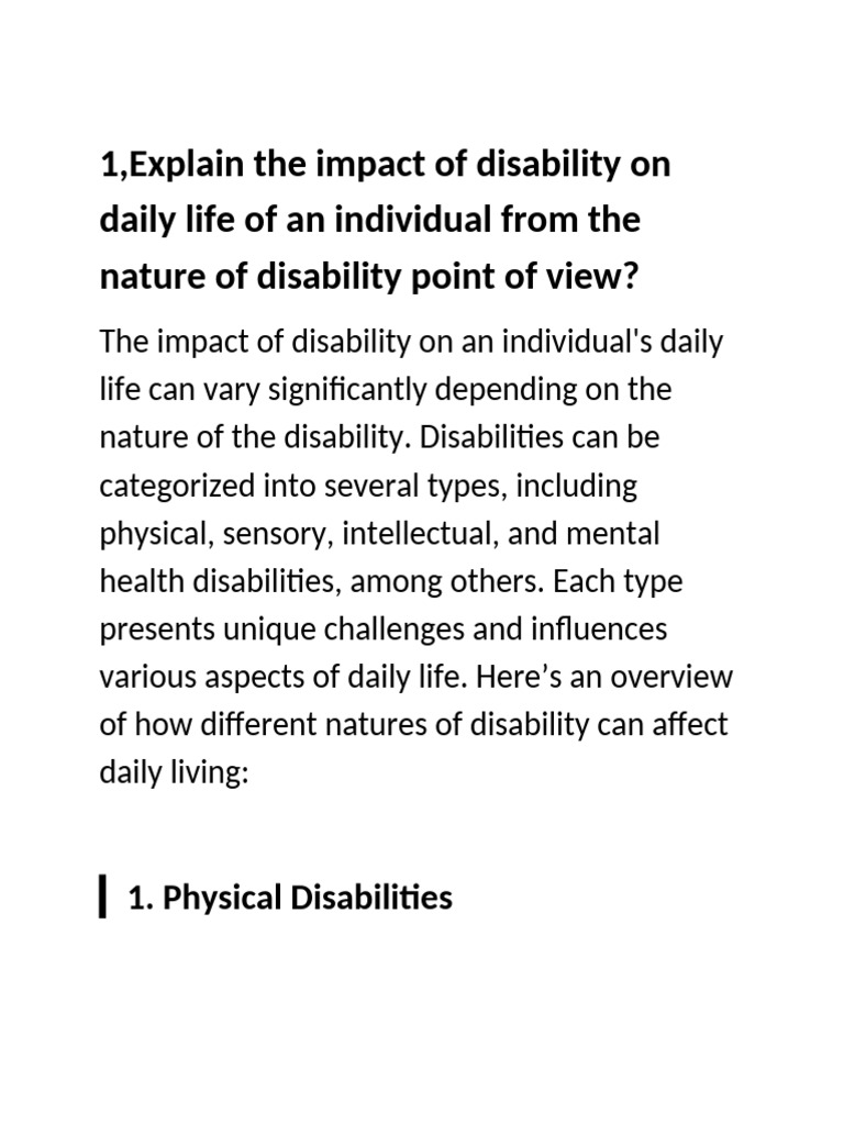 Inclusiveness Assignment | PDF | Disability | Mental Health