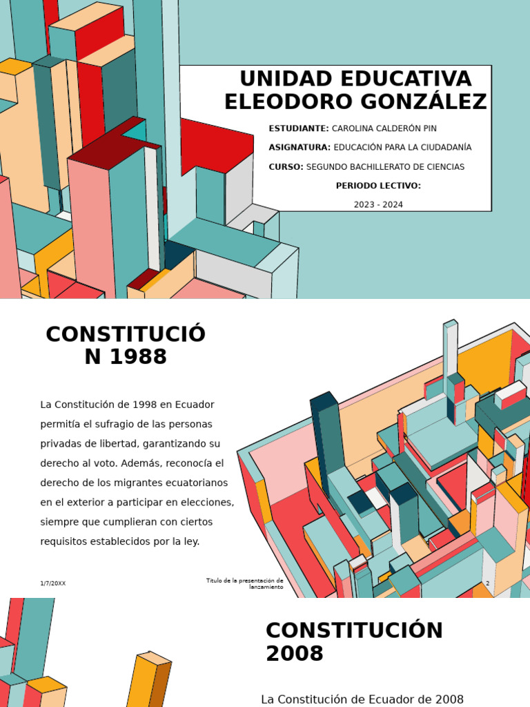 Comparativa: Constituciones 1998 y 2008 | PDF