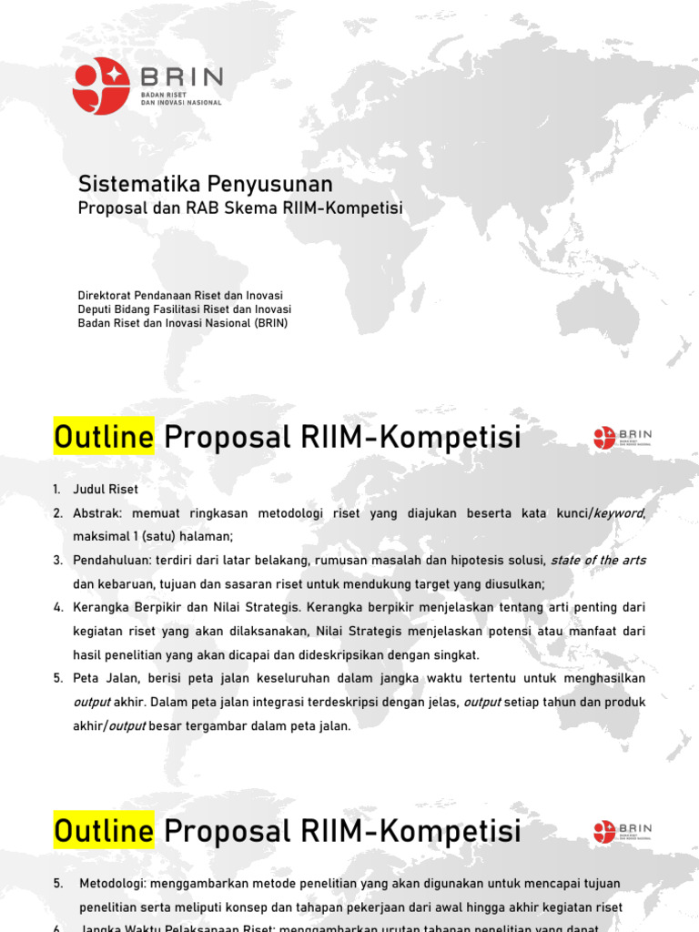 Sistematika Penyusunan Proposal Dan RAB RIIM Kompetisi-2024 | PDF