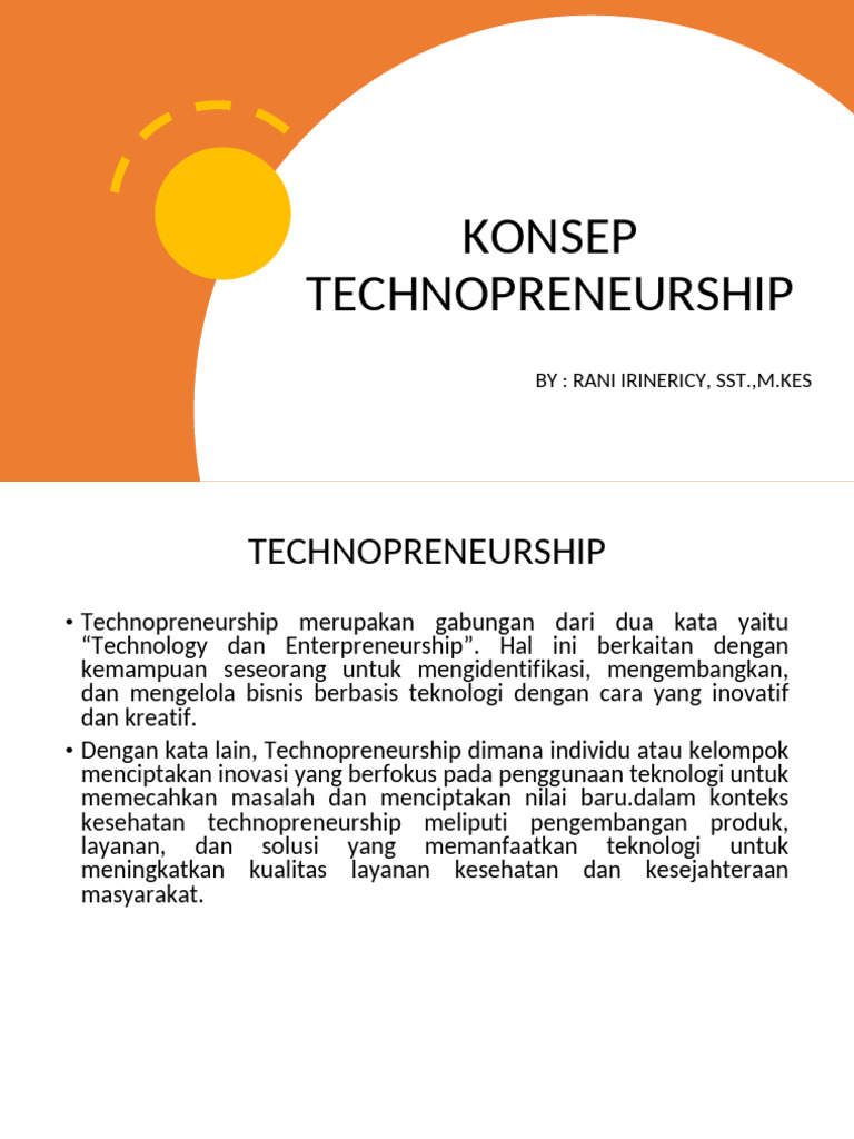 Konsep Dasar Technopreneurship | PDF