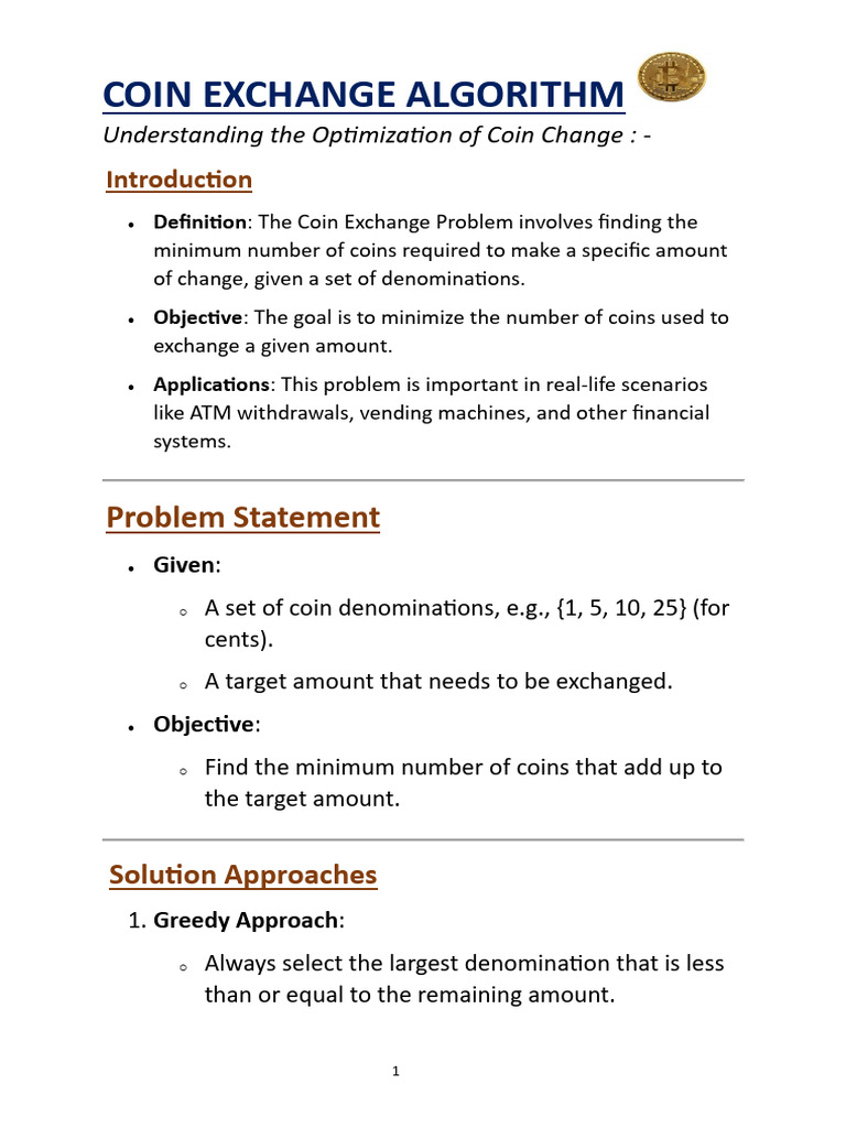 Understanding The Optimization of Coin Change | PDF | Dynamic Programming | Time Complexity